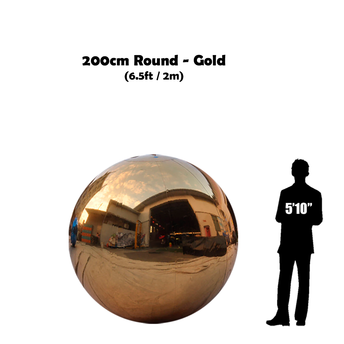 Rent Big Shiny Balls - 7FT / 2M Round - Inflatable Sphere - Gold – Rent ...