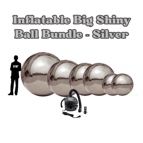 Rent Big Shiny Ball Inflatable Bundle, Silver – Rent Big Balls